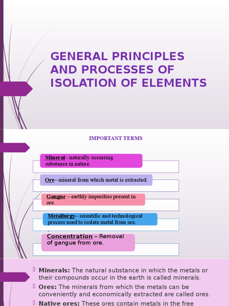 General Principles and Processes of Isolation of Elements | PDF ...