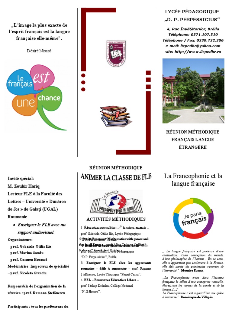 Pliant Cerc Ped Franceza | PDF | Enseignement supérieur | Écoles