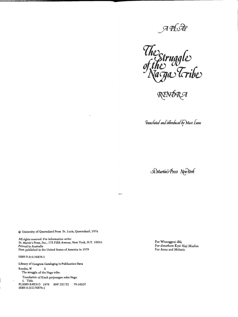 Rendra - Translated and Introduced by Max Lane. - The Struggle of The ...