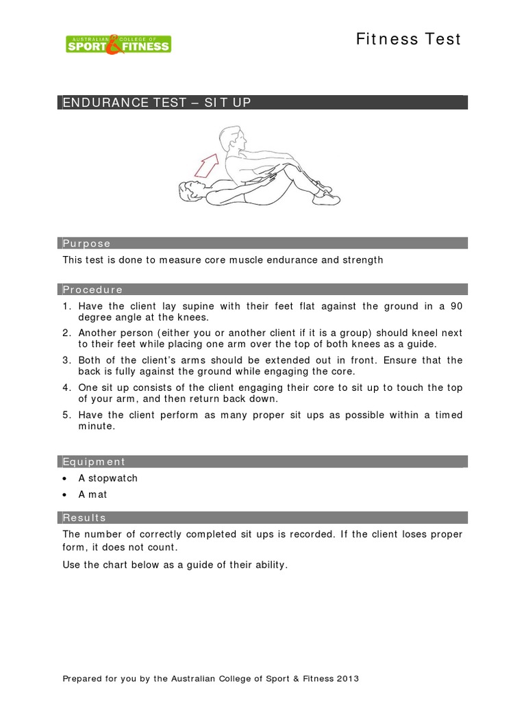 Sit-Up Endurance Test Protocol | PDF | Recreation | Sports