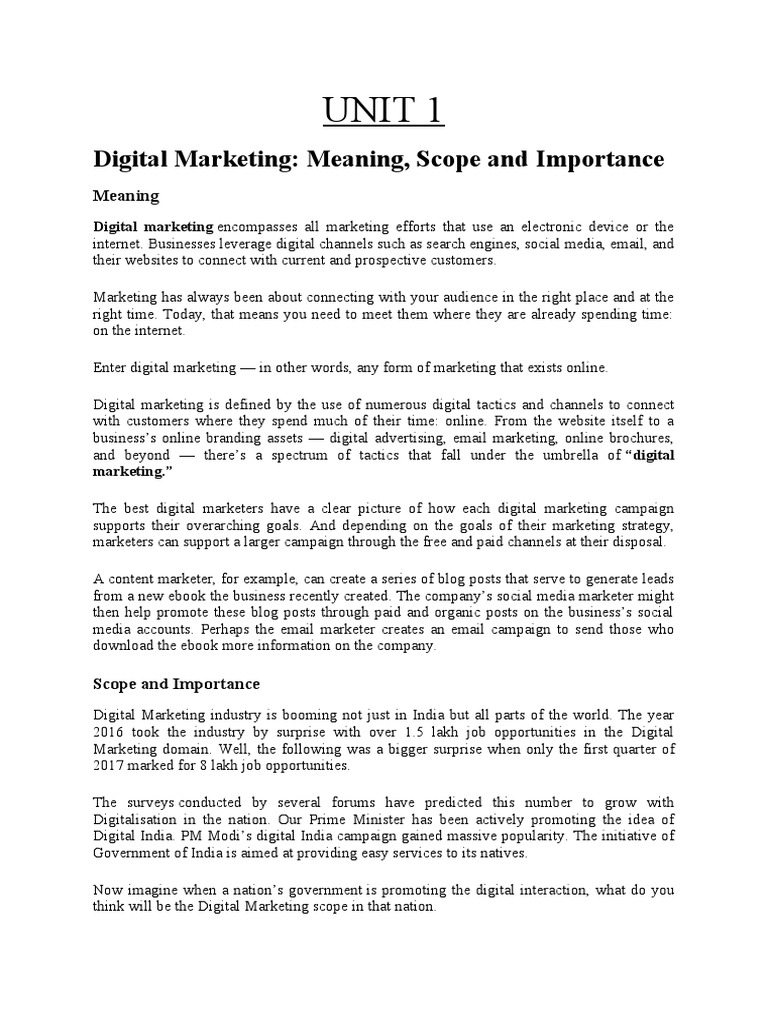 Digital Marketing Class Notes | PDF | Digital Marketing | Marketing