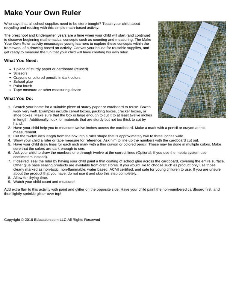 Make Your Own Ruler: What You Need | PDF | Nature