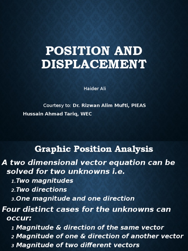 Ch-2 - Position and Displacement | PDF