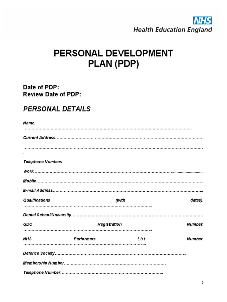 Personal Development Plan (PDP) | PDF | Competence (Human Resources ...