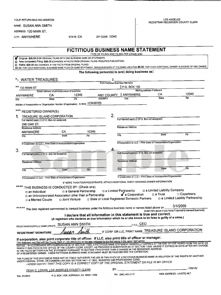 Corporation - FBN Sample | PDF | Limited Liability Company | Trade Name