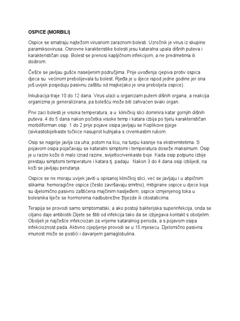 Ospice (Morbili) | PDF