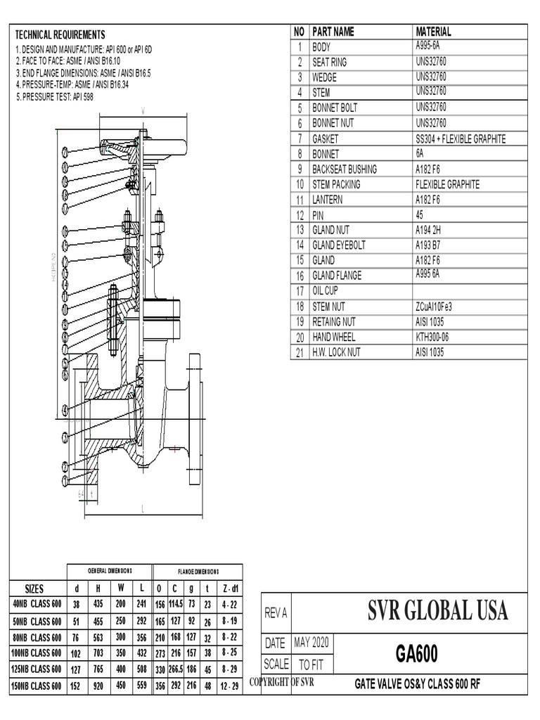 SVR Global Usa: Technical Requirements | PDF | Valve | Equipment