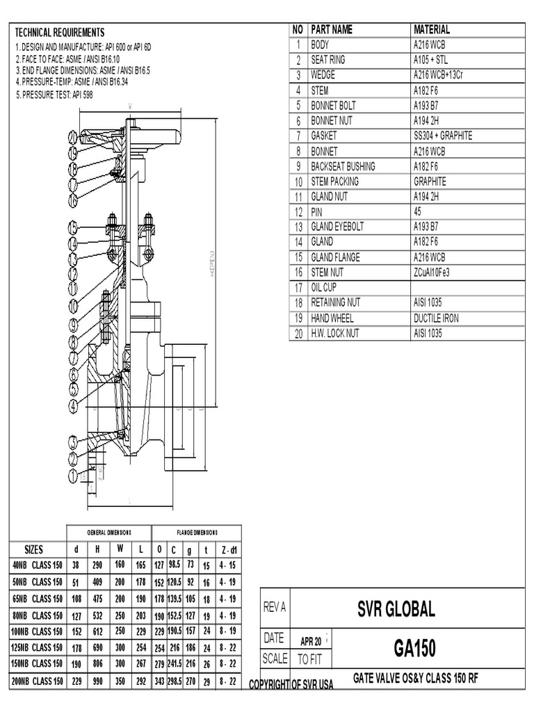 GA150 CAST STEEL GA Specs 15-200 | PDF | Valve | Hydraulics