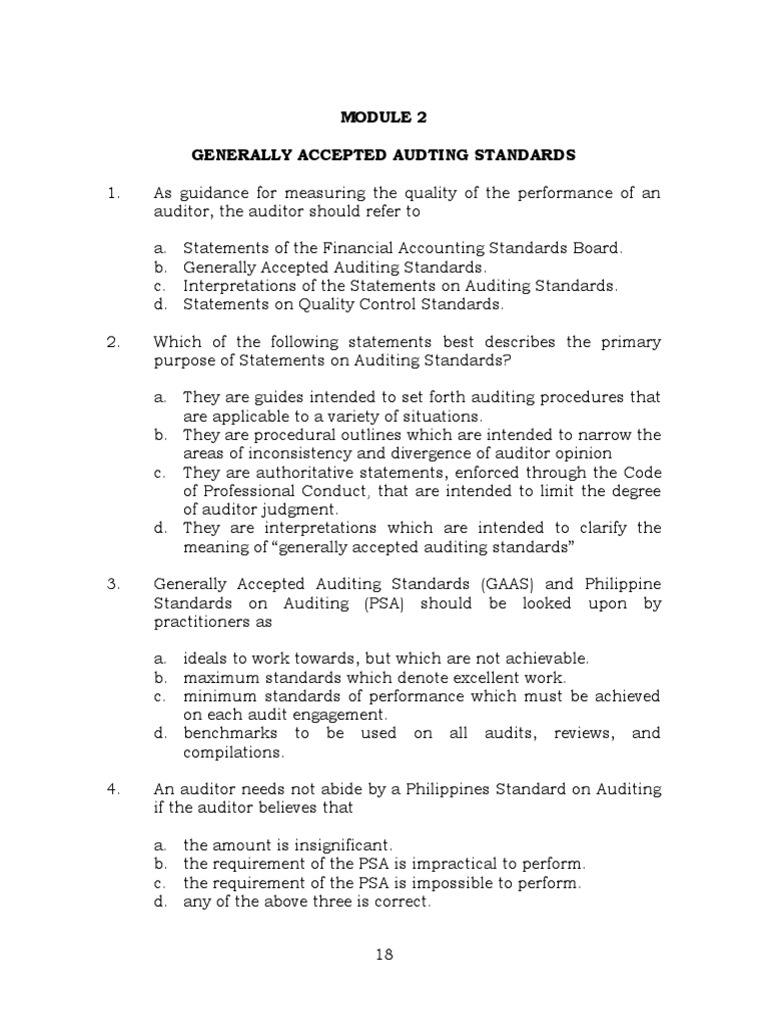 Mod 2 GAAS | PDF | Financial Audit | Auditor's Report