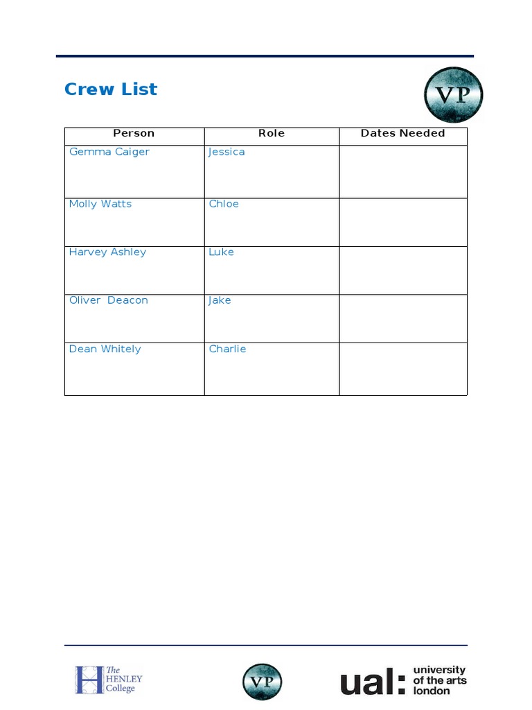 Crew List | PDF