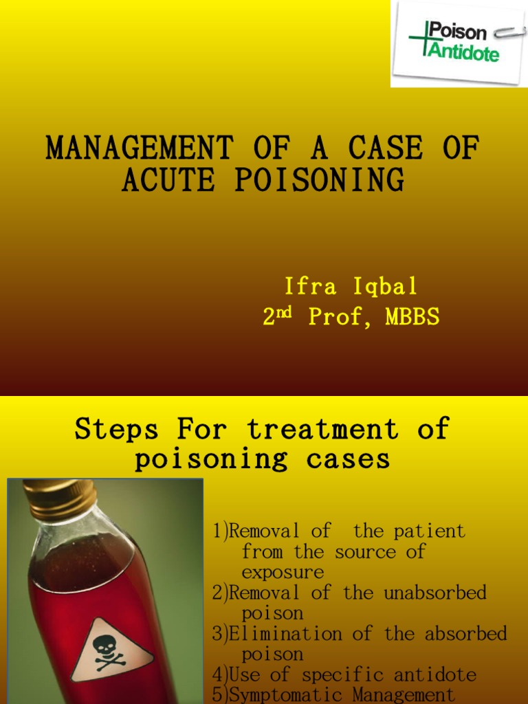 Management of a Case of Acute Poisoning | Poison | Chemical Substances