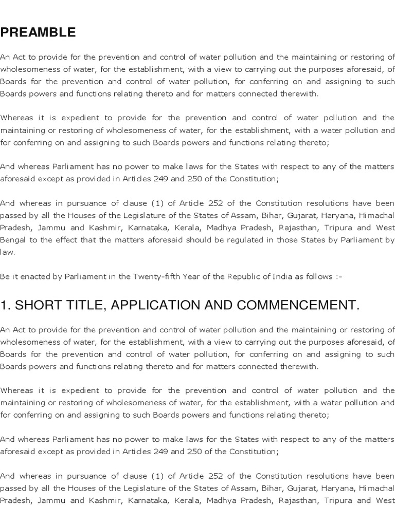 Preamble: 1. Short Title, Application and Commencement | PDF | Public ...