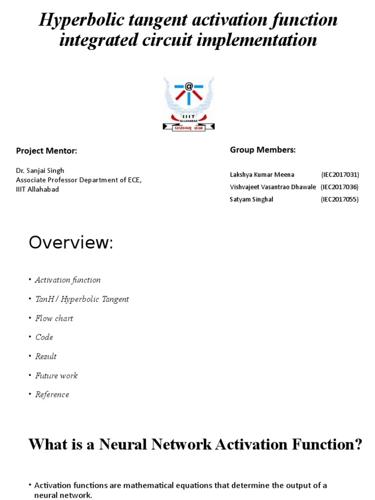 Hyperbolic Tangent Activation Function Integrated Circuit ...