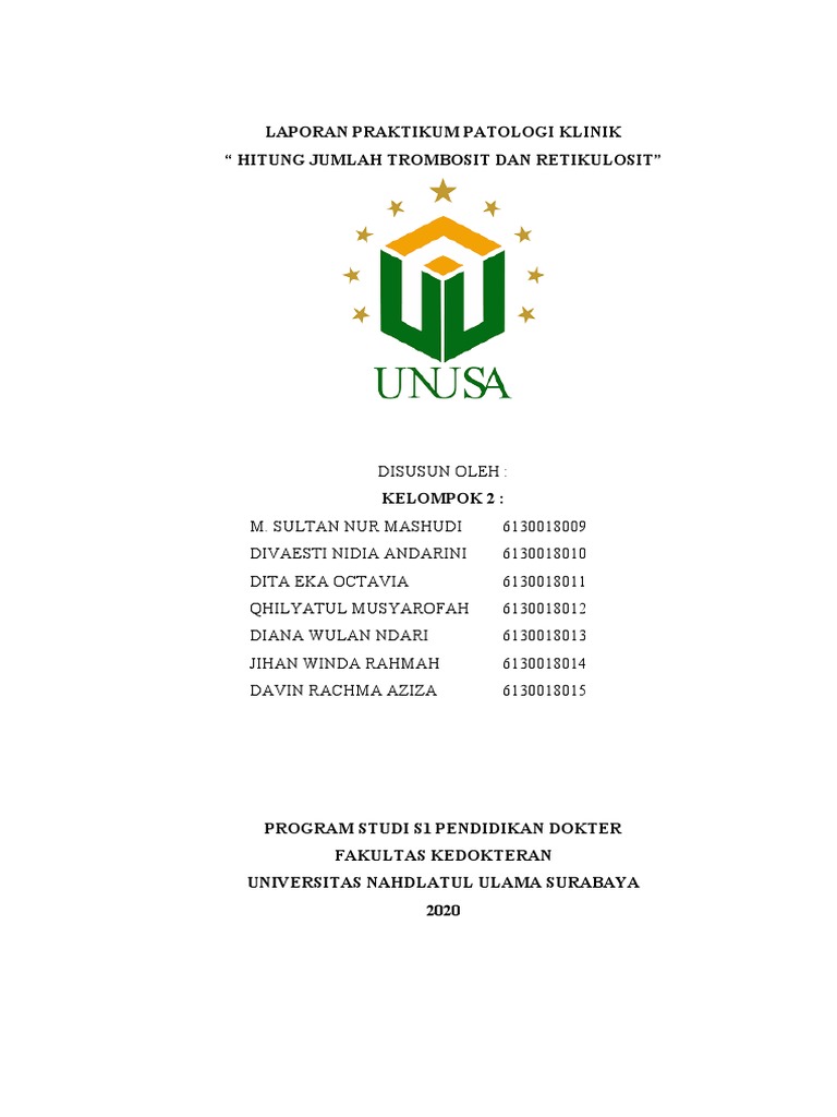 Laprak 3 (Hitung Trombosit Dan Retikulosit) Kelompok 2 | PDF