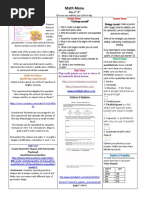Ratios Choice Board | PDF | Ratio | Cognition