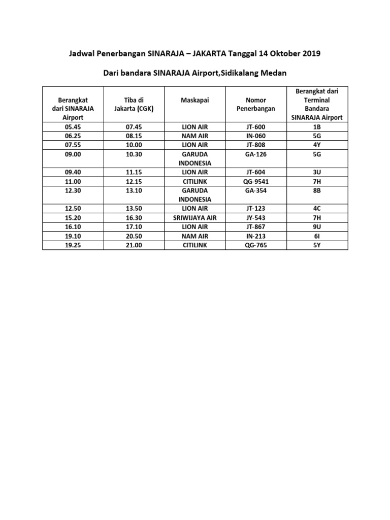 Informasi Penerbangan Untuk Pimpinan | PDF