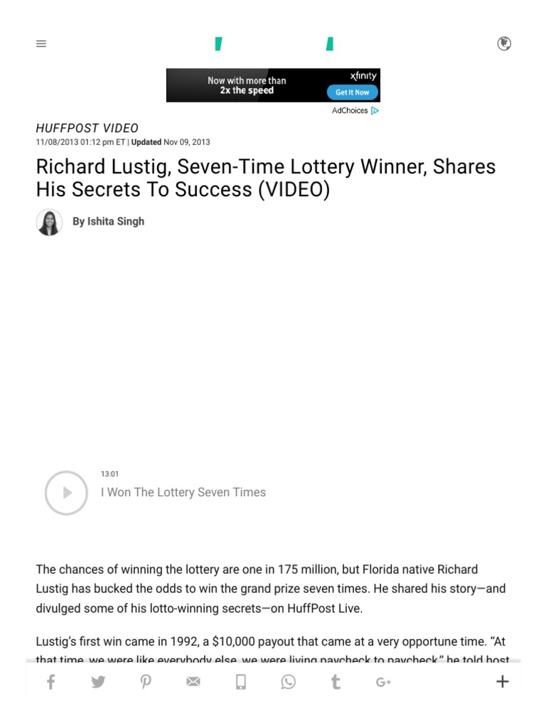 Richard Lustig Seven-Time Lottery Winner, Shares His Secrets To Success ...