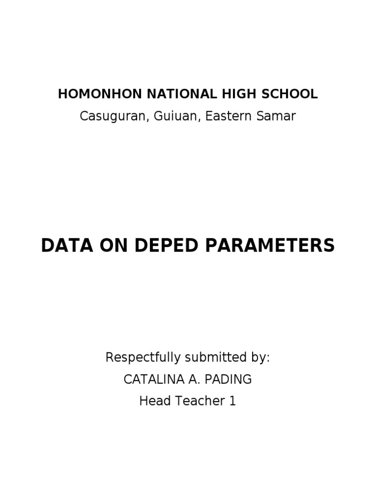 Cover For Data On Deped | PDF