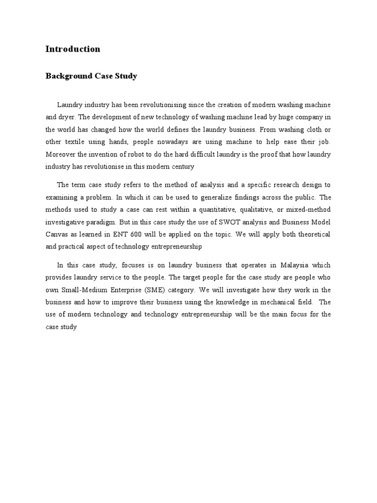 Introduction Case Study | PDF | Case Study | Laundry
