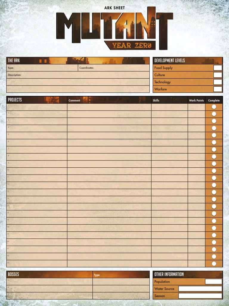 Ark Sheet PDF | PDF