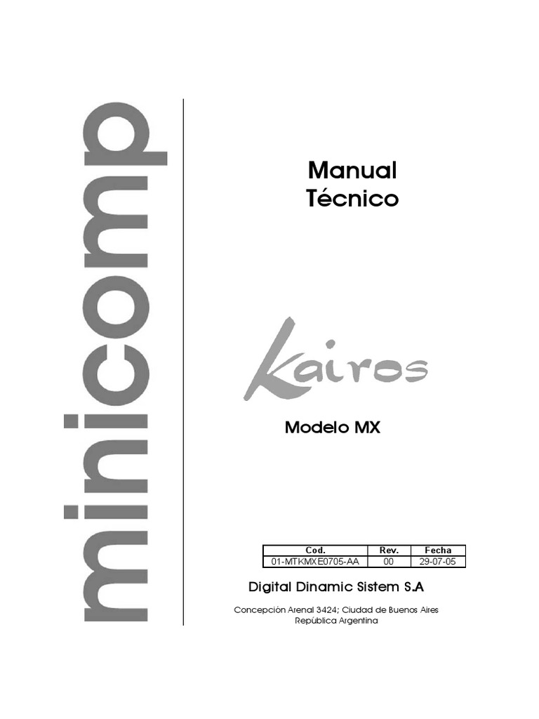 Minicomp Kairos M-X ESU - Service Manual 1 (Es) PDF | PDF | Presupuesto ...