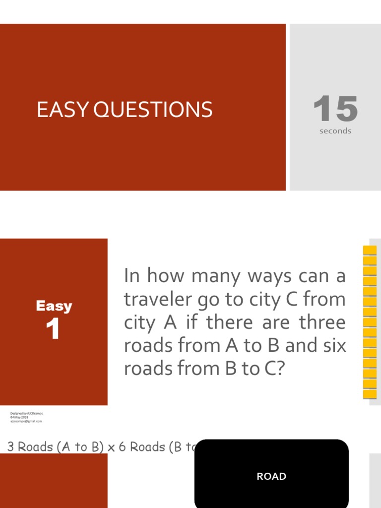 Easy Questions: Seconds | PDF