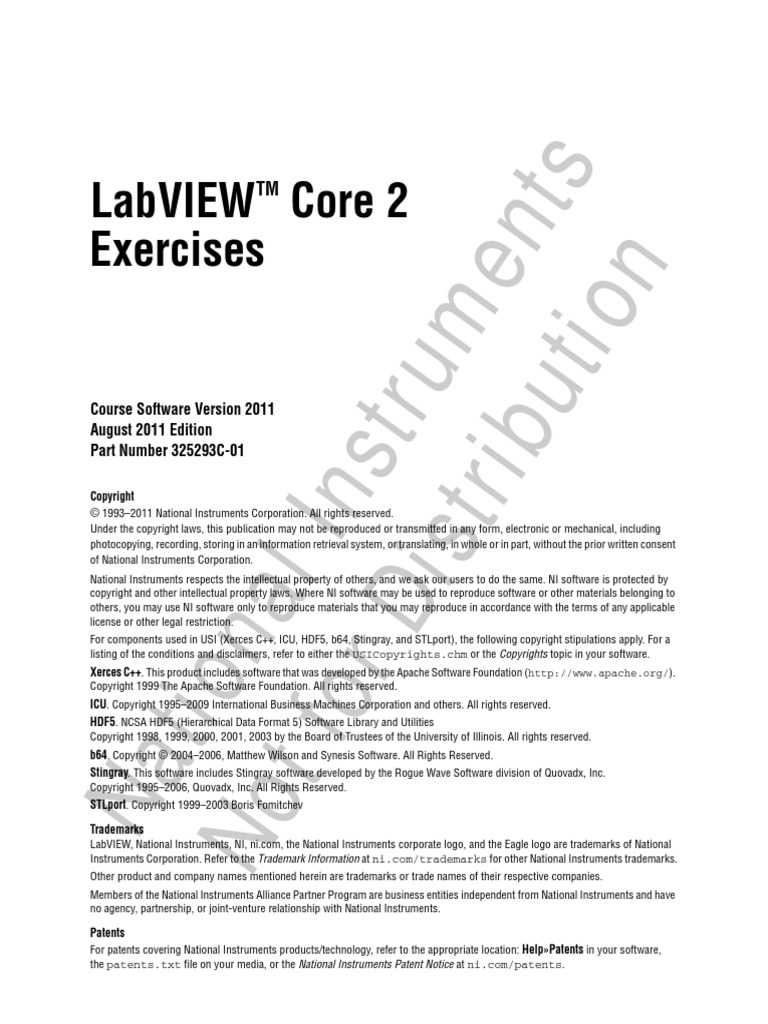 Labview Core 2 Exercises Instruments Not For Distribution Pdf 9267