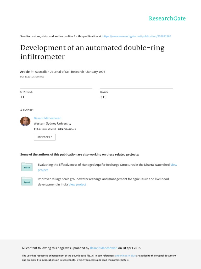 Automated Soil Infiltration Tool | PDF | Valve | Water