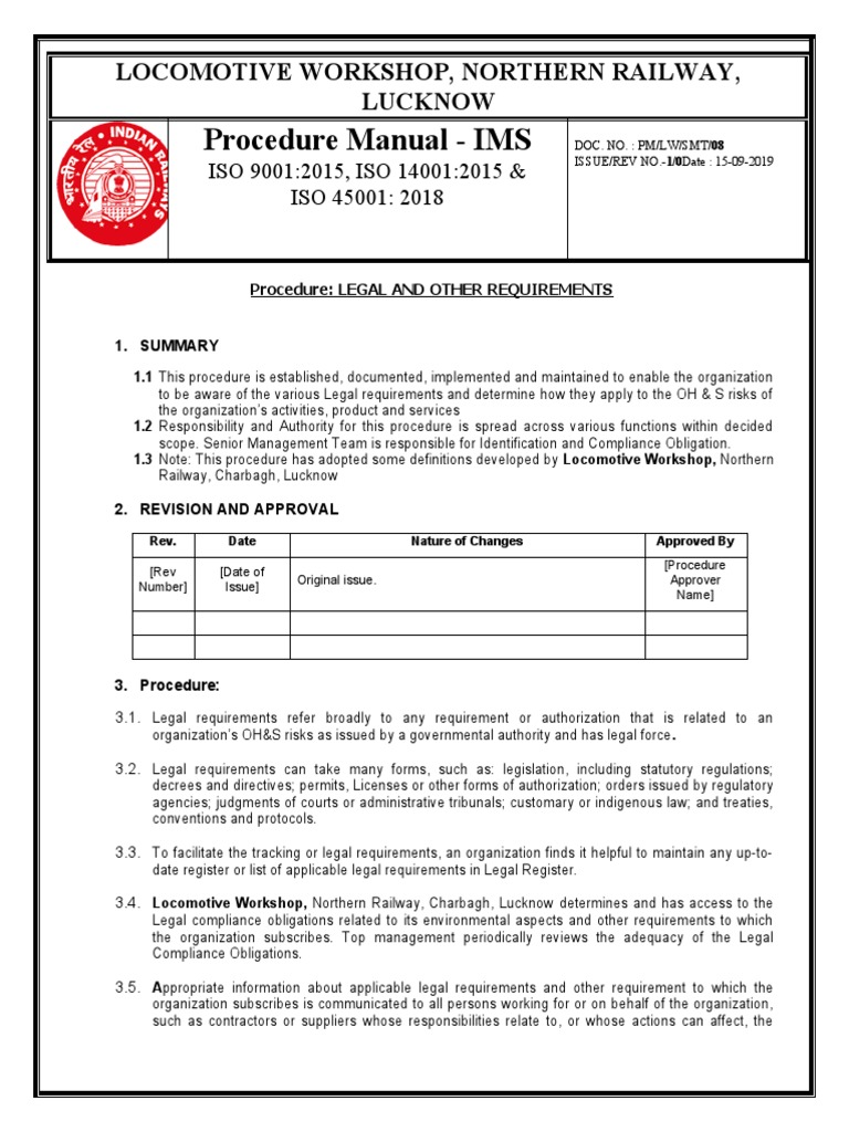 Procedure - Legal Requirements | PDF | Regulatory Compliance | Treaty