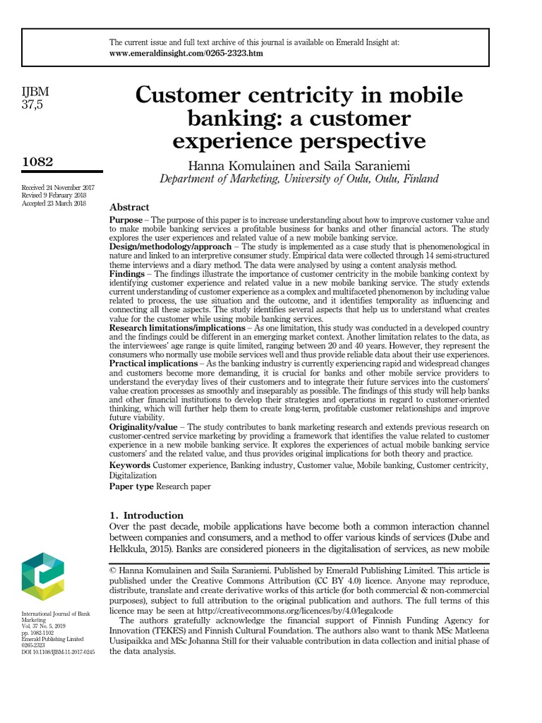 Customer Centricity Mobile Banking | PDF | Customer Experience | Usability