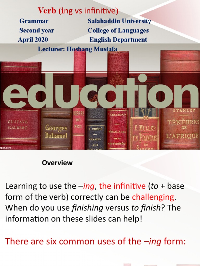 Verb (Ing Vs Infinitive) | PDF | Verb | Sentence (Linguistics)