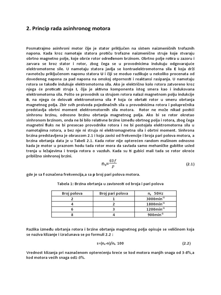 Princip Rada Asinhronog Motora | PDF