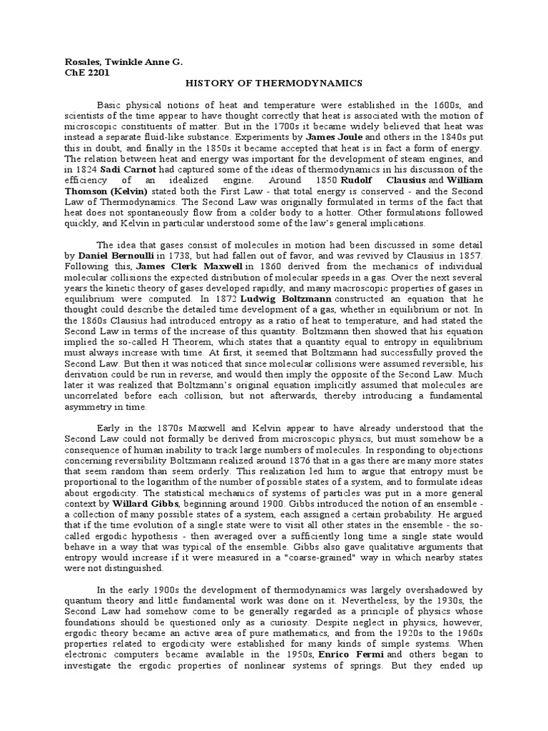 Thermodynamics Assignment 1 | PDF | Second Law Of Thermodynamics | Heat