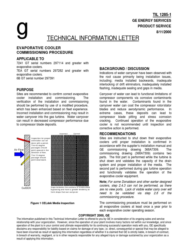 Technical Information Letter: Evaporative Cooler Commissioning ...