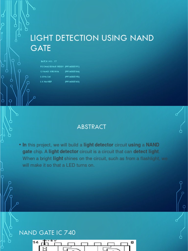 Light Detector Using Nand Gate | PDF