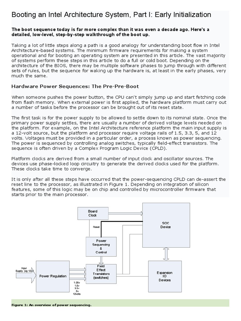 Booting An Intel Architecture System | PDF | Booting | Bios