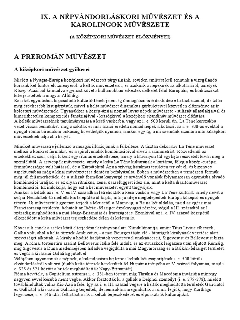 8 - A Népvándorláskori - És Karoling Művészet | PDF