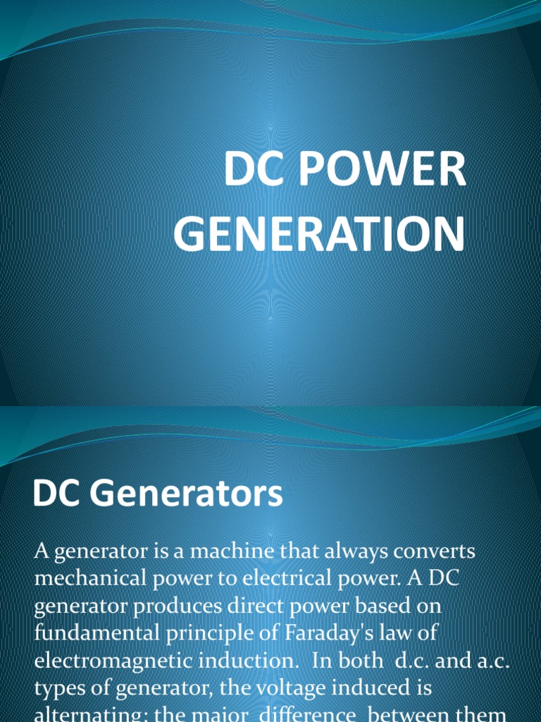 DC Generator | PDF | Electromagnetic Induction | Electric Generator
