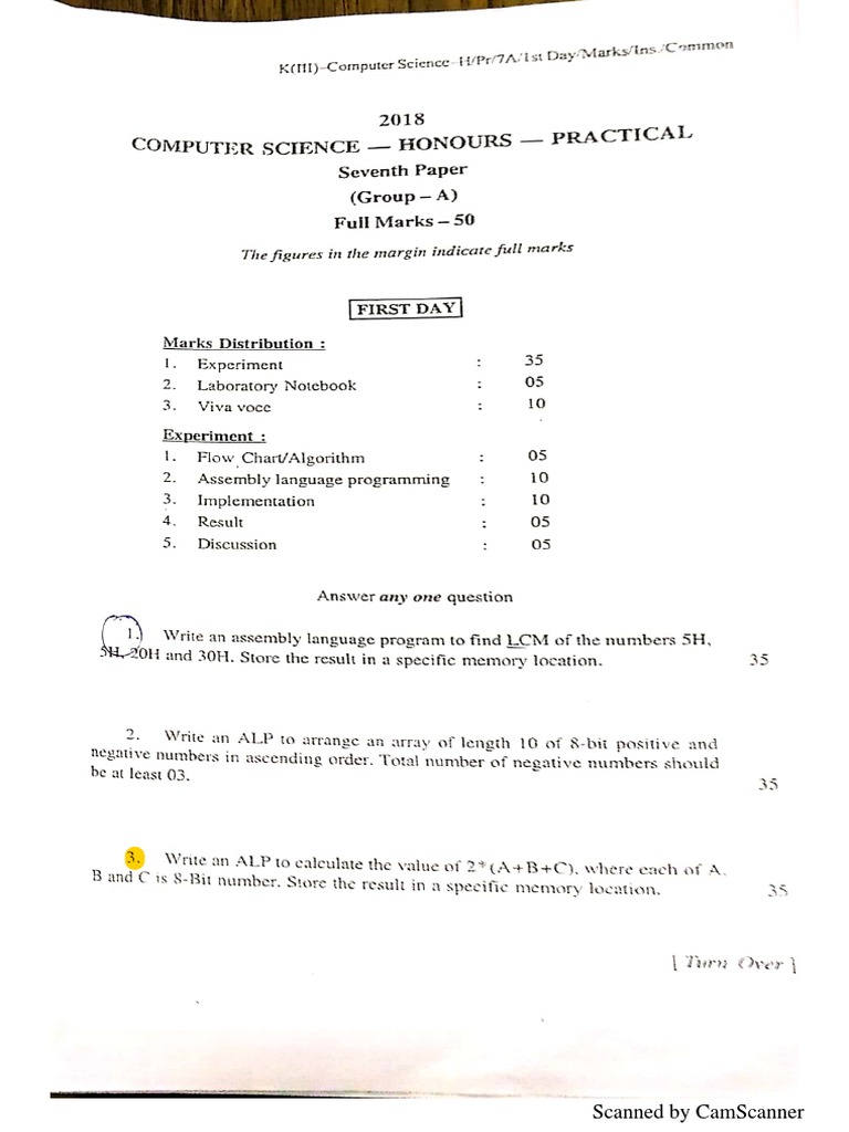 Practical 2018 7A | PDF