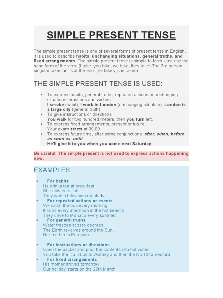 Simple Present Tense | PDF | Morphology | Languages