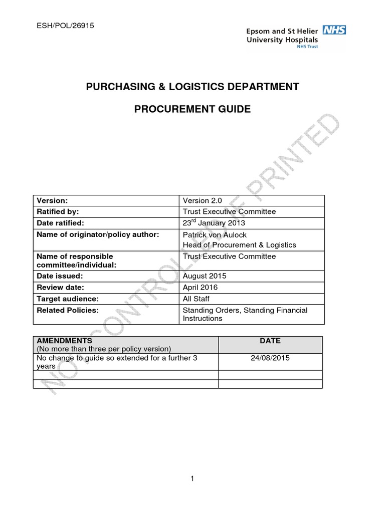 Procuring Goods and Services: A Comprehensive Guide to Purchasing ...