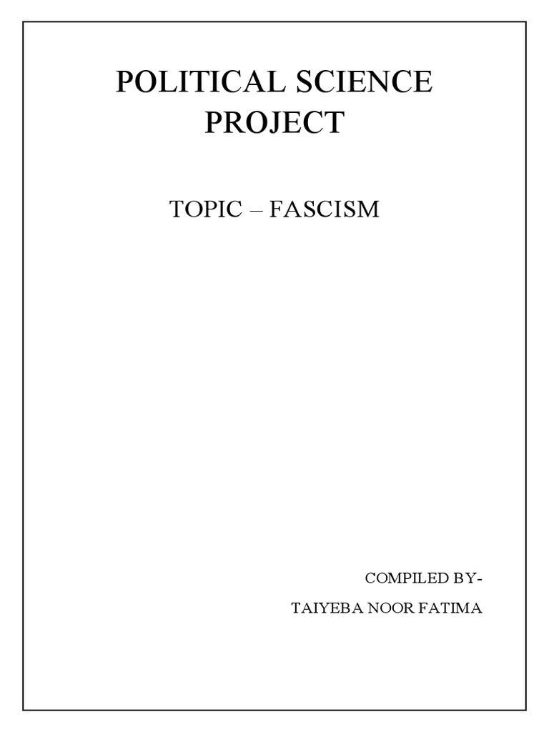 Political Science Project | PDF | Fascism | Nationalism
