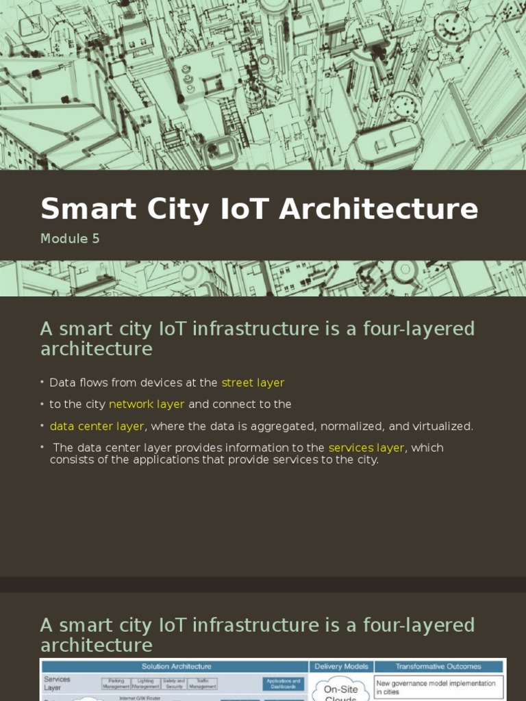 IoT (15CS81) Module 5 Smart Cities | PDF | Internet Of Things | Data Center