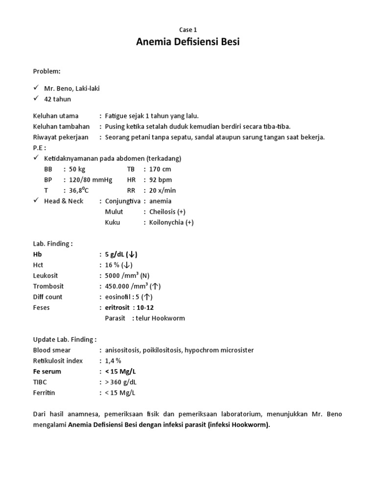 Case1 HI Anemia Defisiensi Besi | PDF