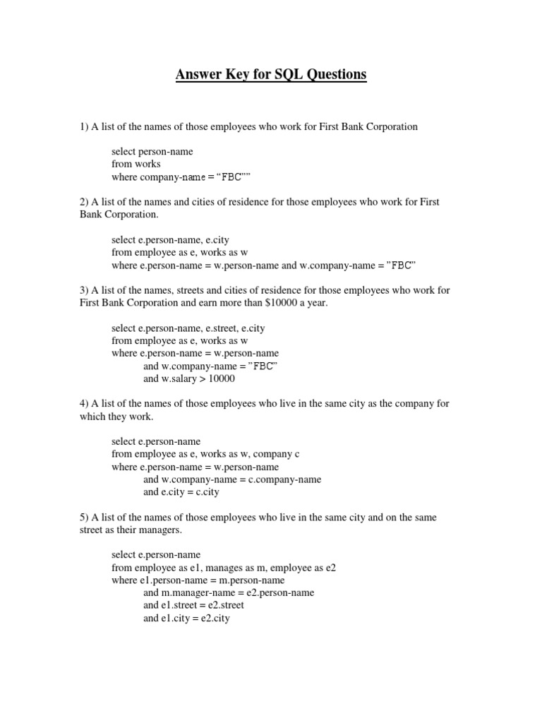 Comprehensive SQL Query Solutions for Analyzing Employee and Company ...