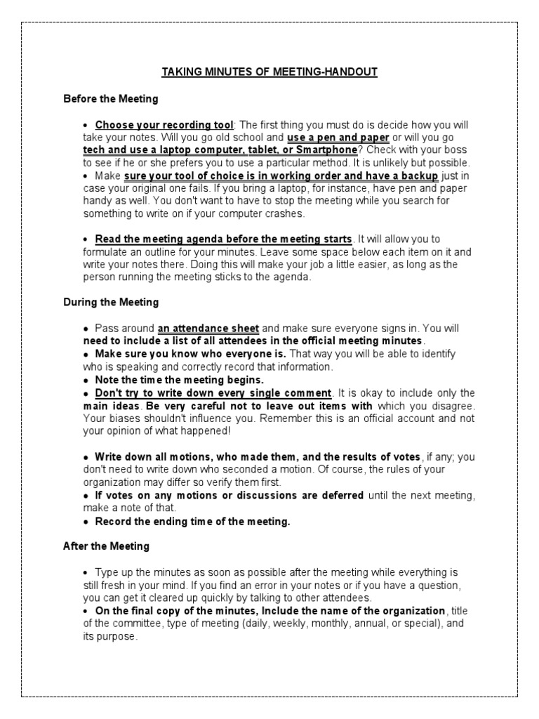 Preparing Accurate Meeting Minutes: A Step-by-Step Guide | PDF | Committee