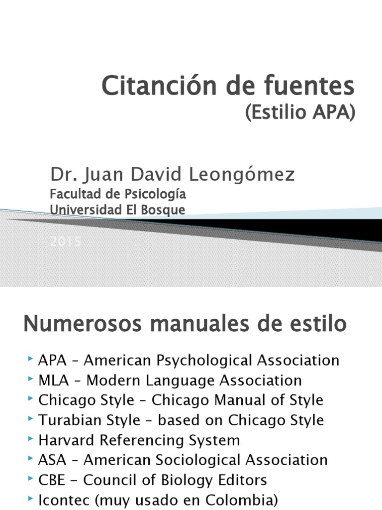 Citando Fuentes | PDF | Estilo apa | Publicación
