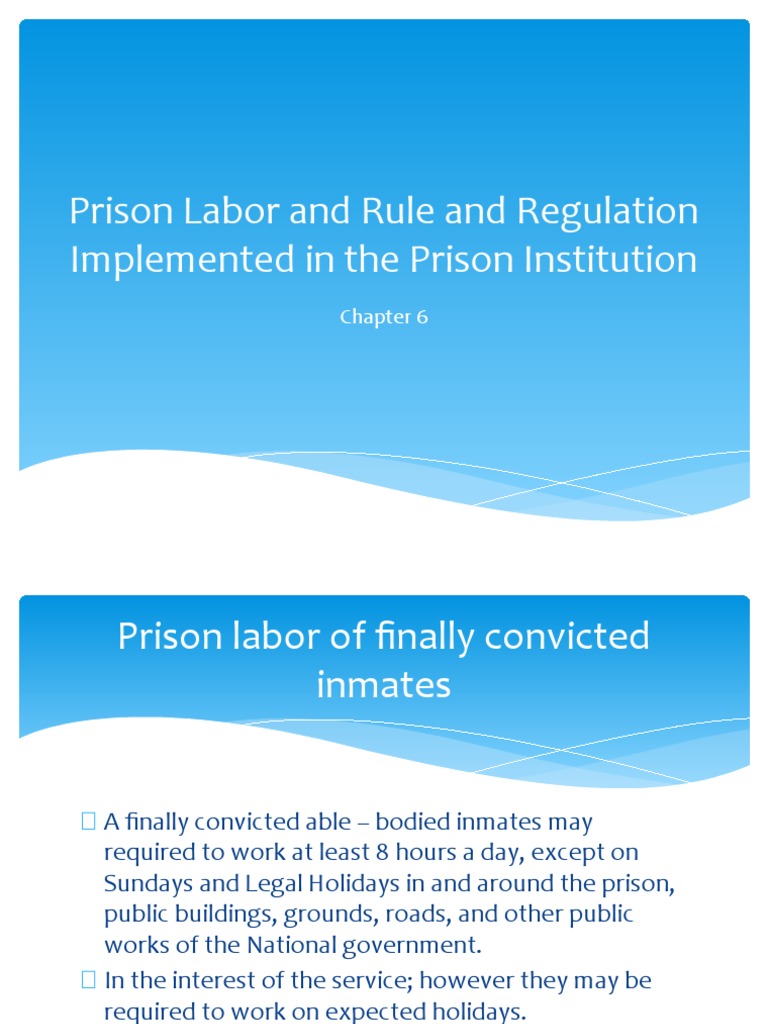 Prison Labor and Rule and Regulation Implemented in The Prison ...