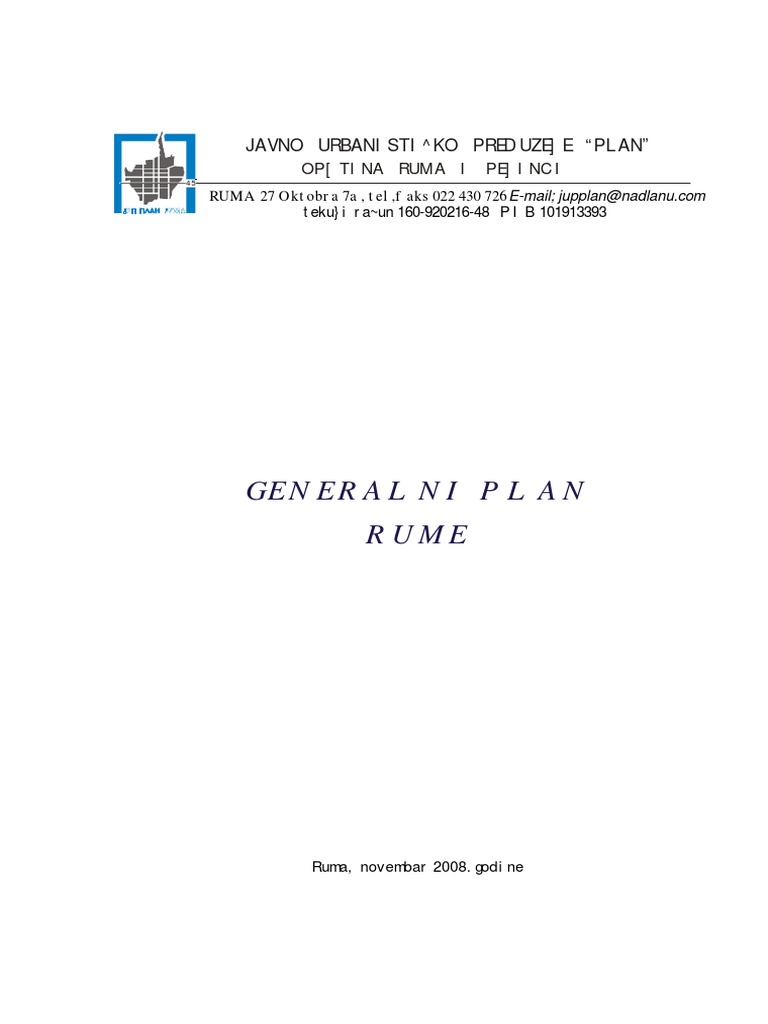 Generalni Plan Rume PDF | PDF