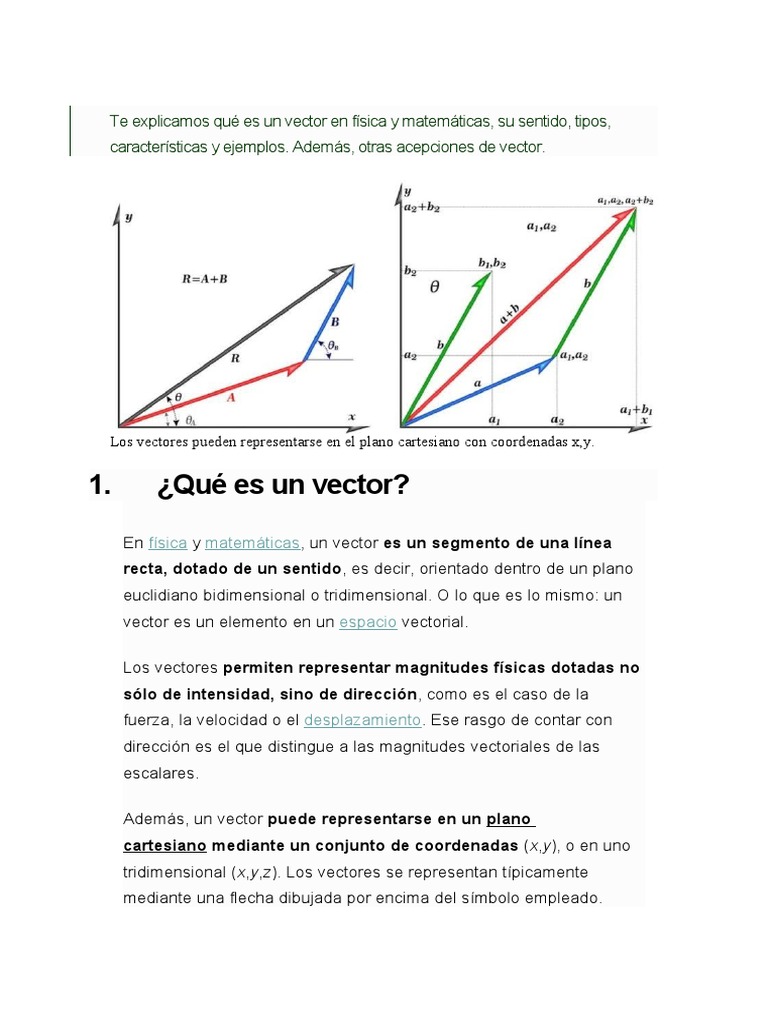 Vectores - Matematica | PDF | Vector Euclidiano | Geometria plana)